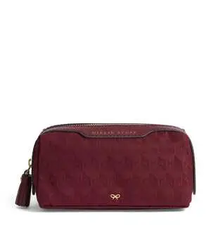 ANYA HINDMARCH Jacquard Logo Girlie Stuff Pouch - Red
