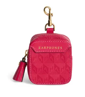 ANYA HINDMARCH Jacquard Logo Earphones Case - Red