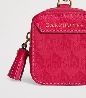 ANYA HINDMARCH Jacquard Logo Earphones Case - Red