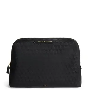 ANYA HINDMARCH Jacquard Logo "lotions & Potions" Pouch - Black