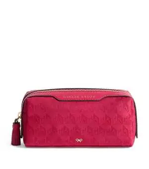 ANYA HINDMARCH Jacquard Logo Girlie Stuff Pouch - Purple