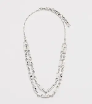 Alessandra Rich Double Crystal Necklace