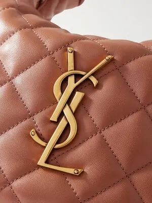Saint Laurent Icarino Matelassé Leather Tote - Orange