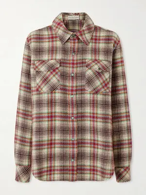 GOD'S TRUE CASHMERE Balance Checked Cashmere Shirt