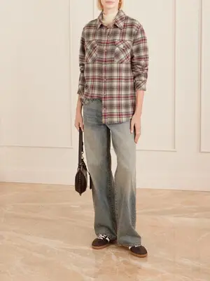 GOD'S TRUE CASHMERE Balance Checked Cashmere Shirt
