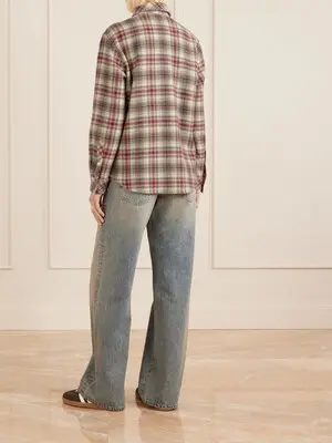 GOD'S TRUE CASHMERE Balance Checked Cashmere Shirt - Neutrals
