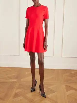 Alexander McQueen Knitted Fit-and-flare Mini Dress - Red