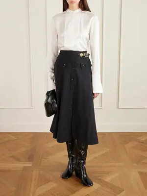 Proenza Schouler Slant 80 Glossed-leather Knee High Boots