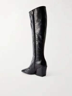 Proenza Schouler Slant 80 Glossed-leather Knee High Boots