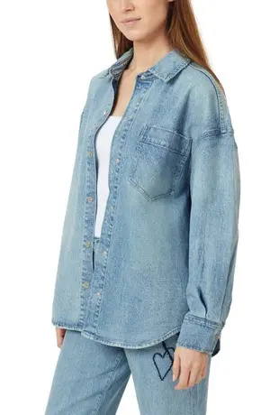 Habitual Hearted Denim Shirt Jacket