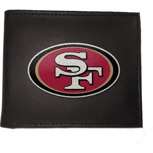 EVERGREEN ENTERPRISES San Francisco 49ers Synthetic Leather Embroidered Bifold Wallet - Black