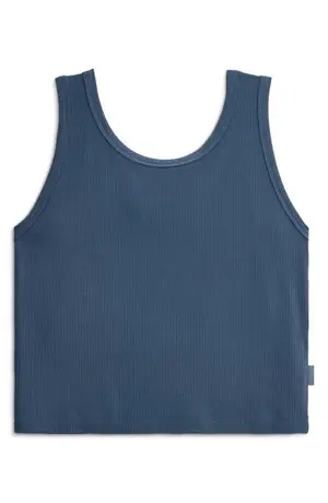 FREE FLY Rib Crop Tank - Pacific Blue