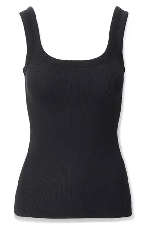 Rag & Bone The Essential Rib U-neck Tank - Black