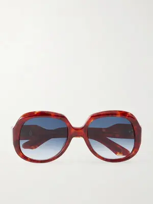 JACQUES MARIE MAGE Ocean Child Round-frame Sunglasses - Tortoiseshell