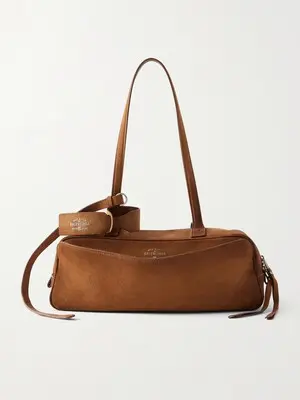 Balenciaga Carrie Small Suede Shoulder Bag - Brown