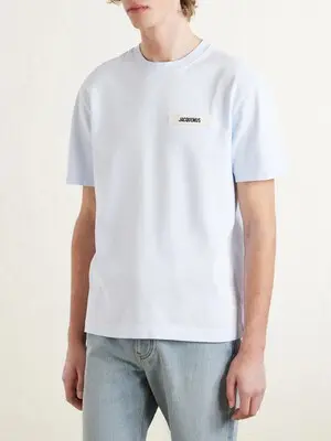 Jacquemus Logo Appliqué Cotton-jersey T-shirt - Blue