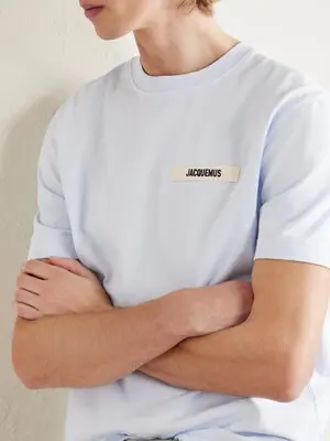 Jacquemus Logo Appliqué Cotton-jersey T-shirt - Blue