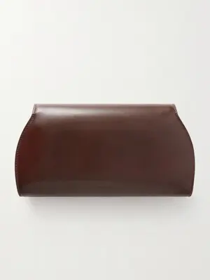 THE ROW Curved Leather Clutch