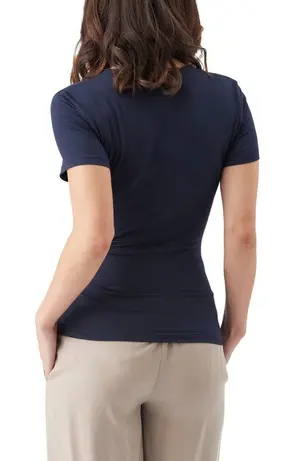 RIPE MATERNITY Luxe Knit Embrace Nursing Tee - Navy