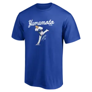 BREAKINGT Yoshinobu Yamamoto Los Angeles Dodgers Ace T-shirt - Royal
