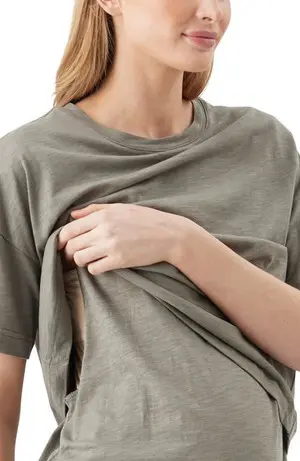 RIPE MATERNITY Claud Nursing Tee - Moss