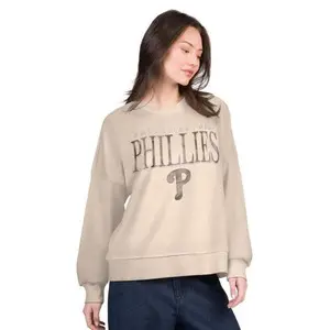 G-III 4HER BY CARL BANKS Philadelphia Phillies Oversized Sweatshirt - Sand