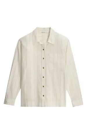 FREE FLY Sullivan Button-up Shirt - Dash Vertical Stripe Sea Salt