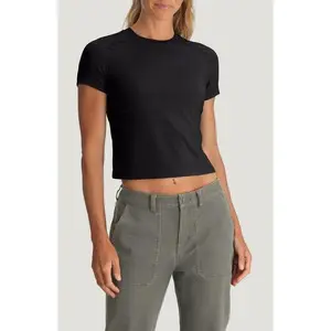 FREE FLY Elevate Lightweight Crop T-shirt - Black