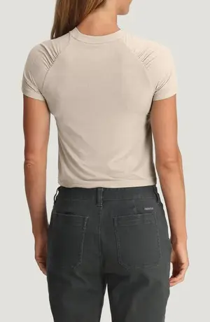 FREE FLY Elevate Lightweight Crop T-shirt - Heather Birch