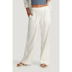 FREE FLY Sullivan Wide Leg Pants - Dash Vertical Stripe Sea Salt