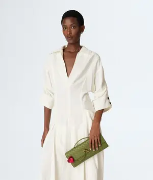 Bottega Veneta Andiamo Clutch - Matcha/lipstick