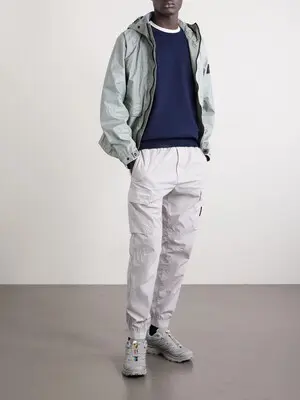 Stone Island Logo-appliquéd Cotton Sweater - Blue