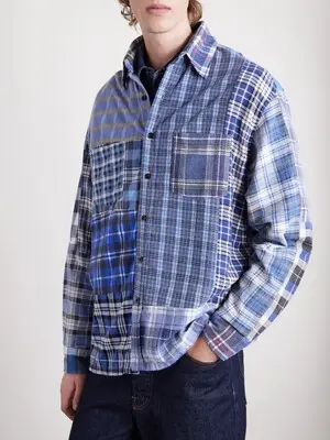 Needles Patchwork Checked Cotton-flannel Shirt