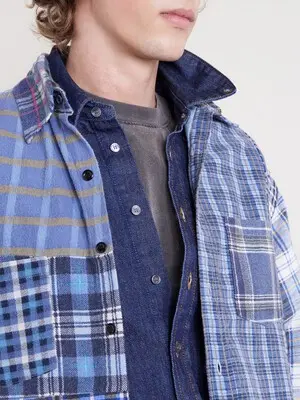 Needles Patchwork Checked Cotton-flannel Shirt