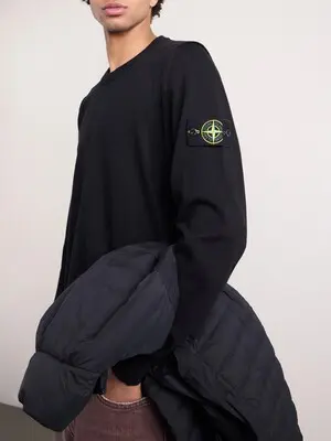 Stone Island Logo-appliquéd Cotton Sweater