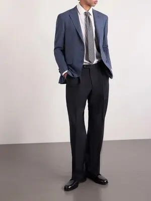 Canali Slim-fit Striped Cotton And Linen-blend Shirt - Neutrals