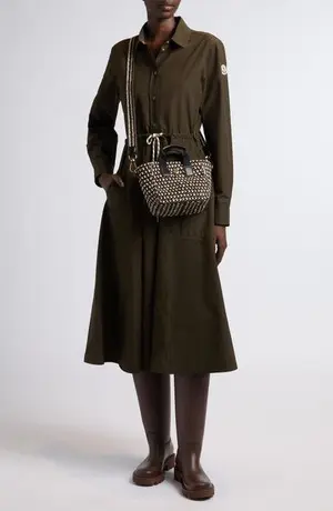 Moncler Long Sleeve Poplin Shirt Dress