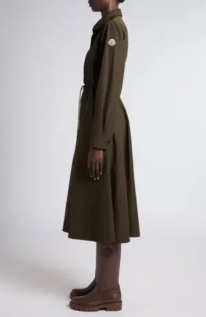 Moncler Long Sleeve Poplin Shirt Dress