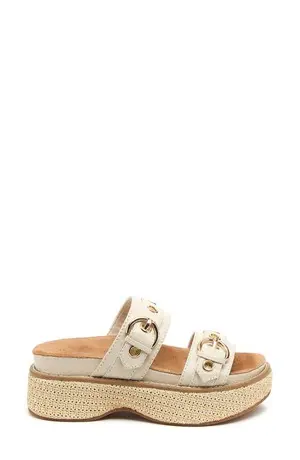 KELSI DAGGER BROOKLYN Penny Platform Slide Sandals - Salt