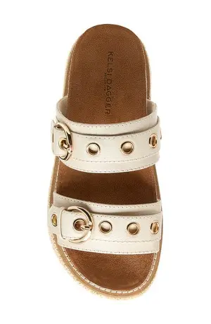 KELSI DAGGER BROOKLYN Penny Platform Slide Sandals - Salt