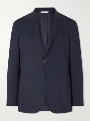 Boglioli Lyocell And Cotton-blend Twill Suit Jacket - Blue