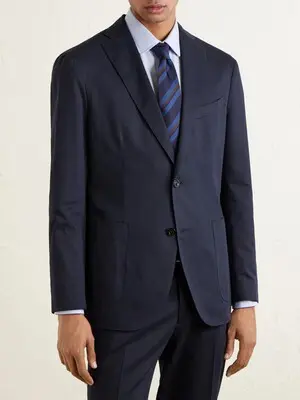 Boglioli Lyocell And Cotton-blend Twill Suit Jacket - Blue