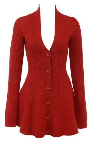 House Of Cb Long Sleeve Wool Blend Sweater Minidress