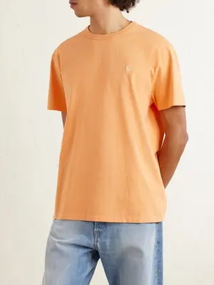 Polo Ralph Lauren Logo-embroidered Cotton-jersey T-shirt - Orange