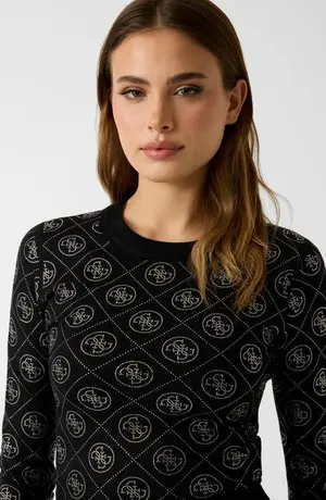 Guess Rhinestone Embellished Sweater