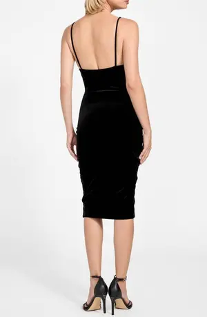 Guess Arya Velvet Cowl Neck Dress