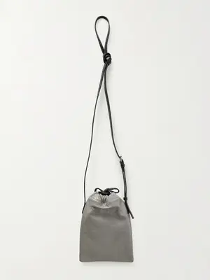 Balenciaga Logo-debossed Crinkled-leather Phone Pouch
