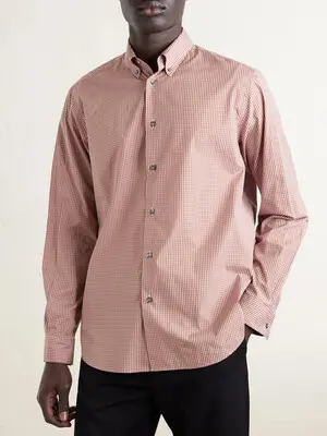 Paul Smith Button-down Collar Checked Cotton-poplin Shirt - Pink