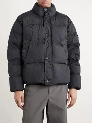Stone Island Logo-appliquéd Quilted Crinkle Reps Down Jacket