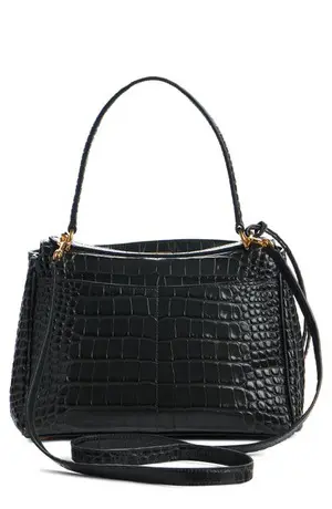 Balenciaga Croc Embossed Leather Top Handle Bag